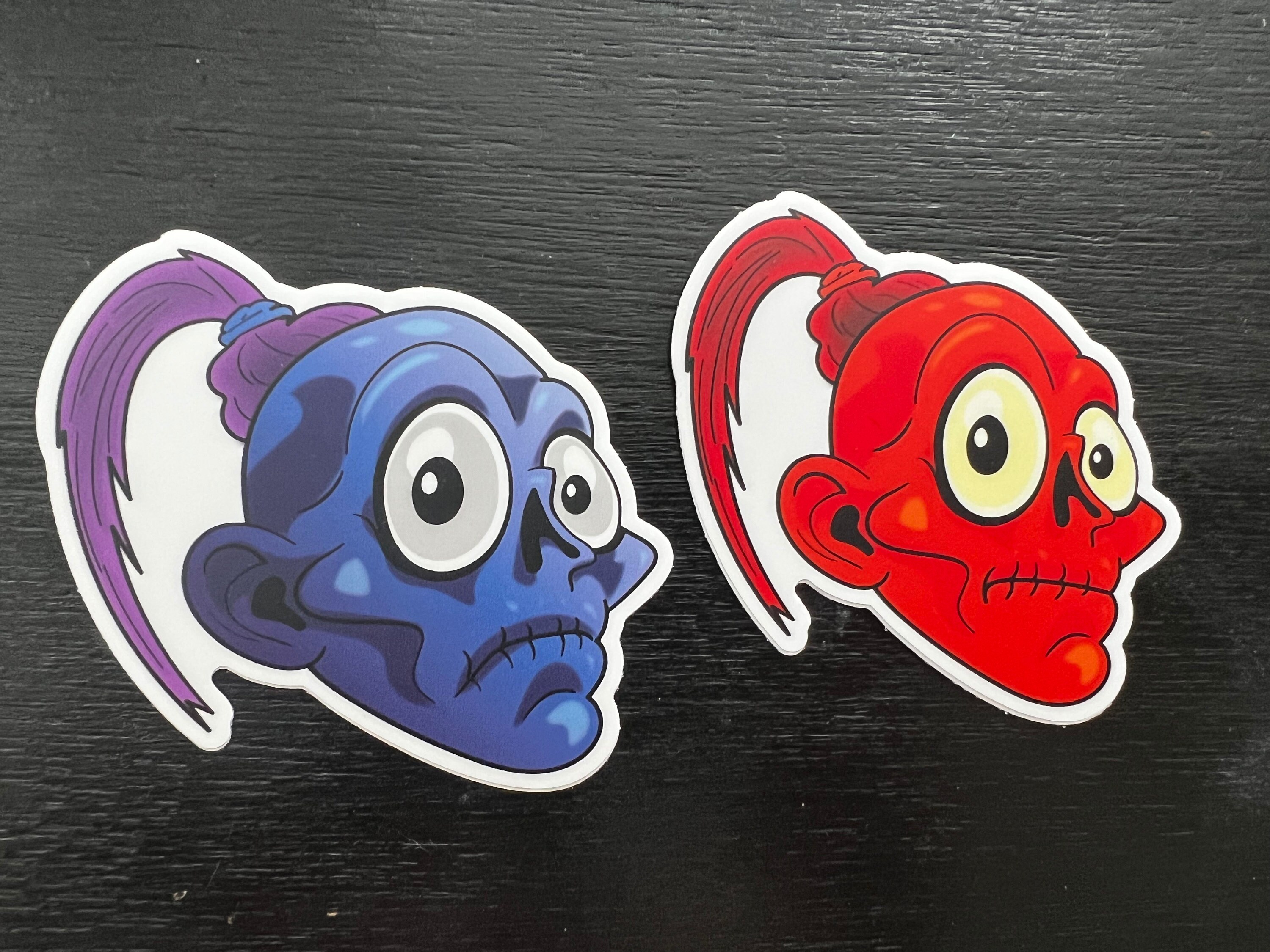 Halloweentown Vinyl Die Cut Red & Blue Headphone Stickers - Etsy