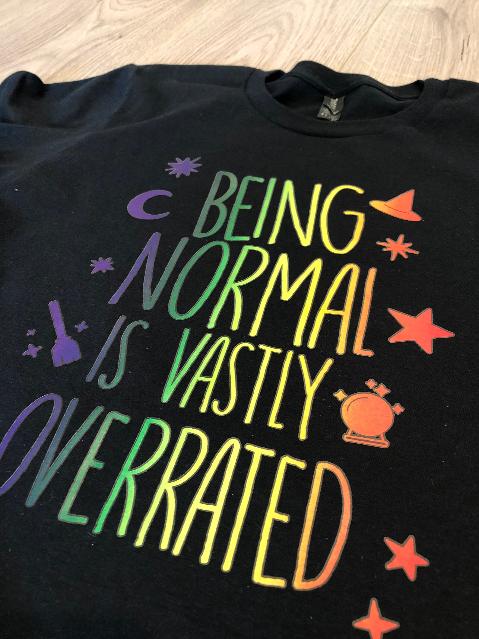 Being Normal is Vastly Overrated Rainbow Tee Halloweentown - Etsy