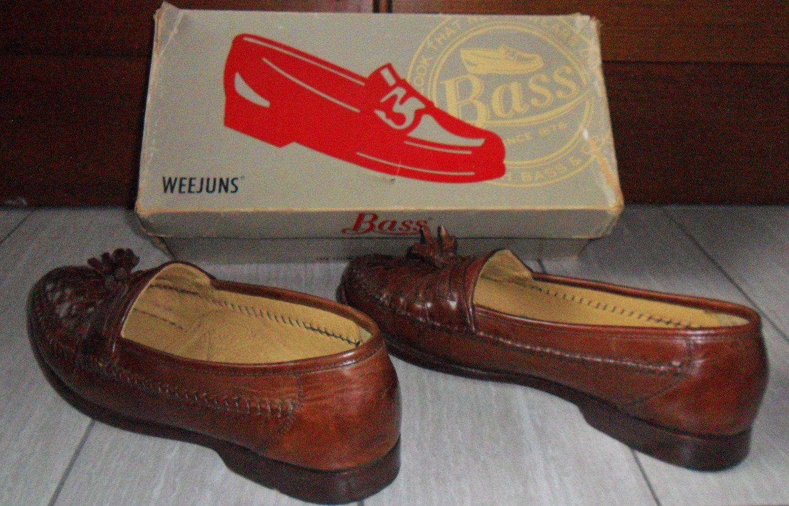 Vintage Bass Weejuns Penny Loafers Tassle Brown Tan Leather Size 9 US ...