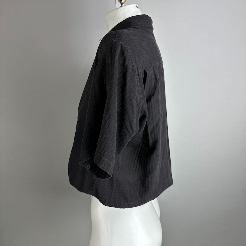 Rare Vintage 70s Gucci Men’s Shirt Black Sheer Smocked Dandy Poet Disco ...
