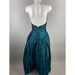 1980s Sharkskin Taffeta Teal Black Color Shift Sweetheart Neck Prom ...