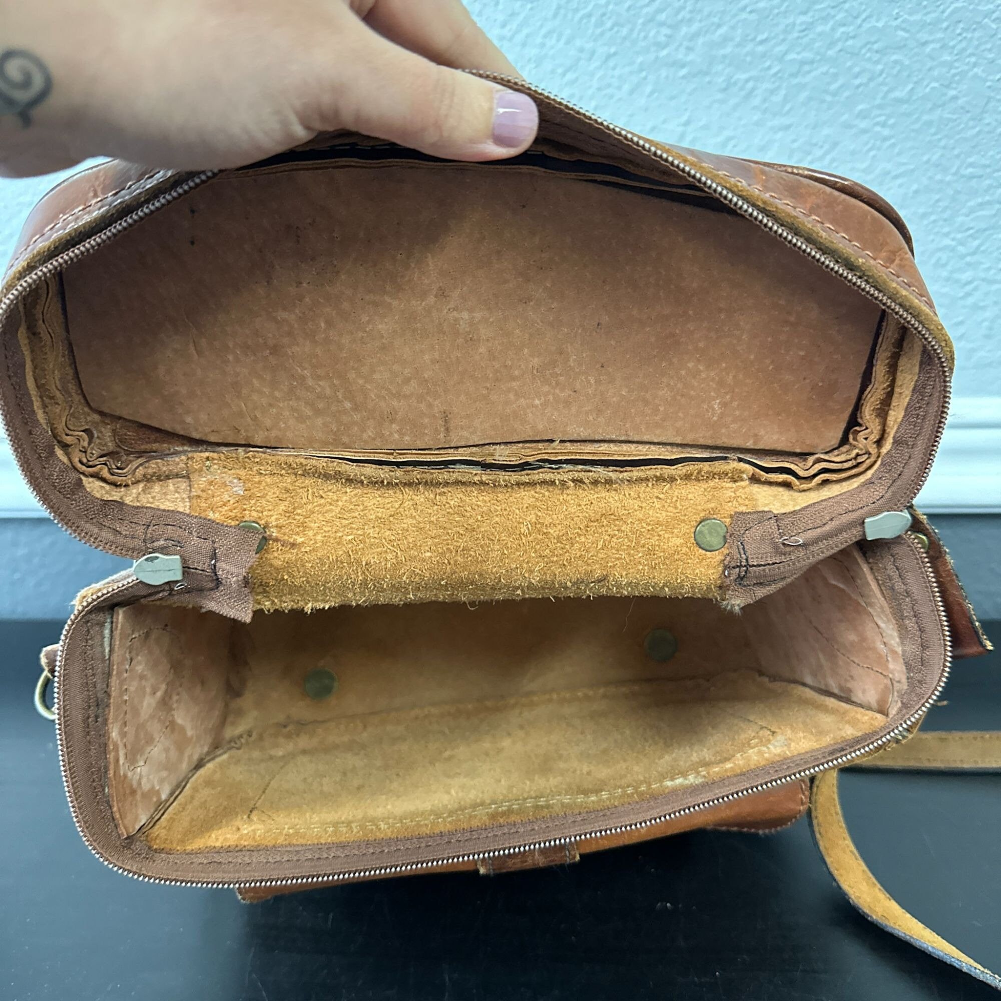 Vintage Fossil Brown Leather Crossbody Camera Box Bag Purse - Etsy