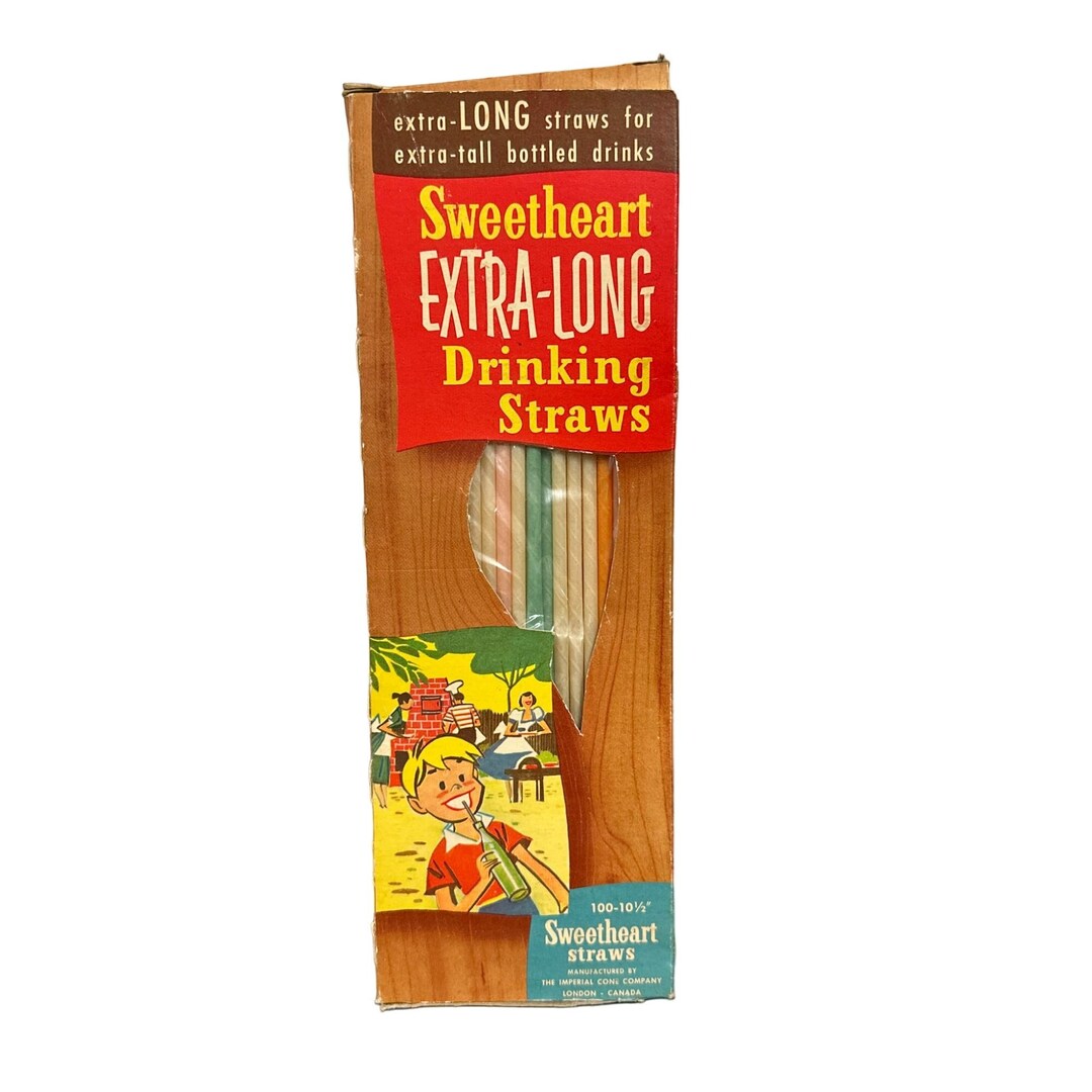 1950s 1960s Sweetheart Extra-long Drinking Straws 10.5 Original Box ...