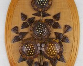 Items similar to Tropical Island Art Carved Coconut Shell Flowers ...