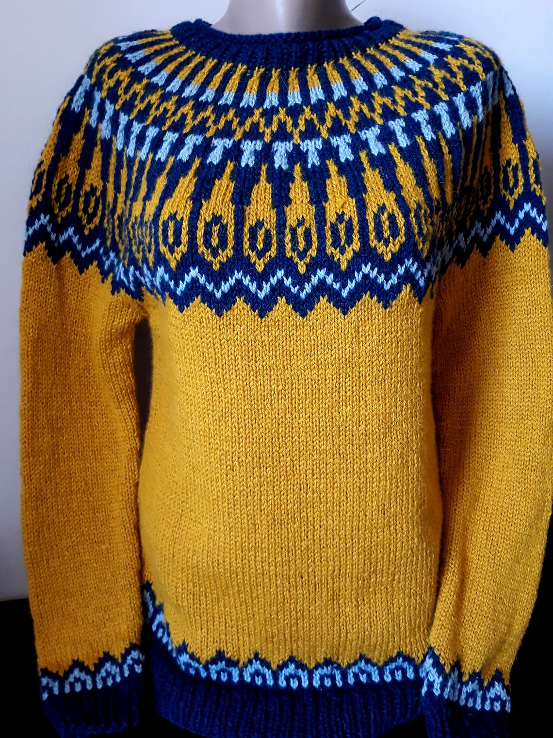 Unisex Icelandic Sweater Nordicstyle Hand Knit Wool Pullover - Etsy UK