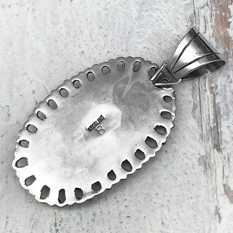 Genuine White Buffalo Stone Statement Pendant Sterling | Etsy