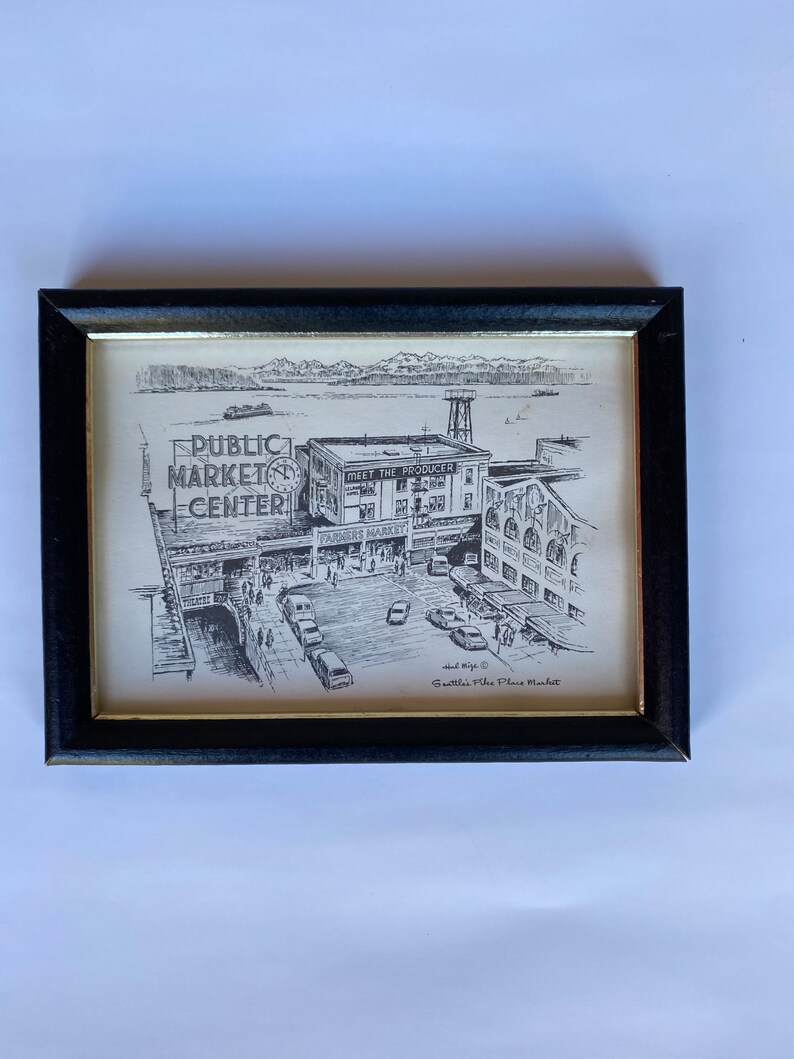 Hal Mize Pike Place Market Seattle Print Pen & Ink Drawing - Etsy