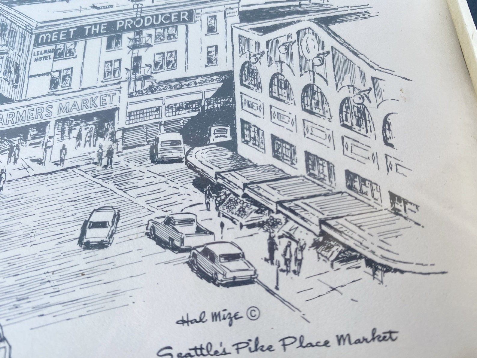 Hal Mize Pike Place Market Seattle Print Pen & Ink Drawing - Etsy