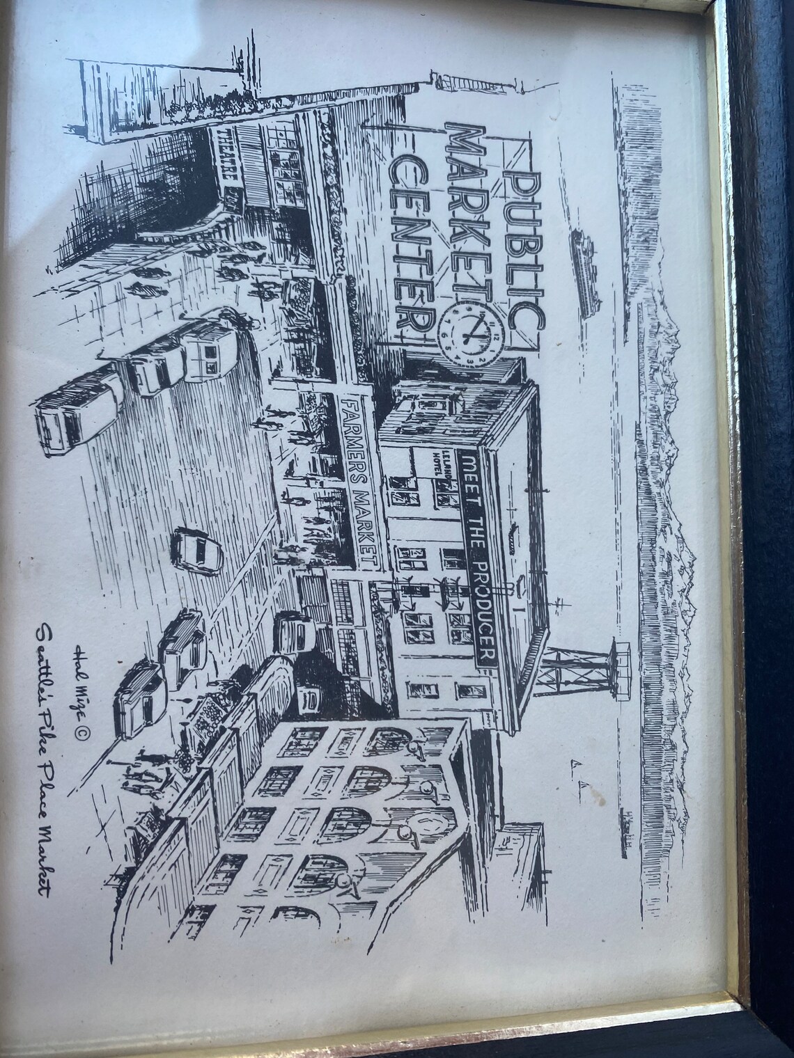 Hal Mize Pike Place Market Seattle Print Pen & Ink Drawing - Etsy