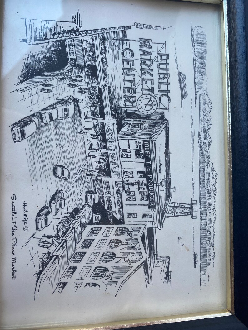 Hal Mize Pike Place Market Seattle Print Pen & Ink Drawing - Etsy