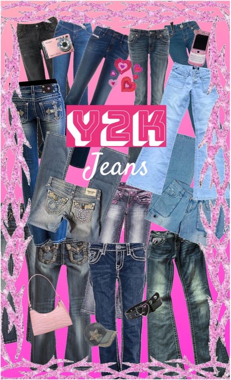 Y2K Low Rise Jeans: Curated Vintage Denim - Etsy