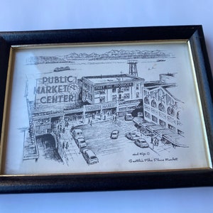 Hal Mize Pike Place Market Seattle Print Pen & Ink Drawing - Etsy