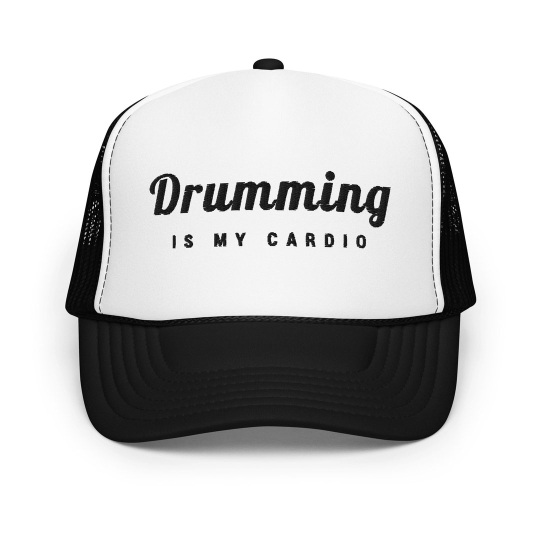 Drumming is My Cardio Funny Trucker Hat Retro Snapback Embroidered ...