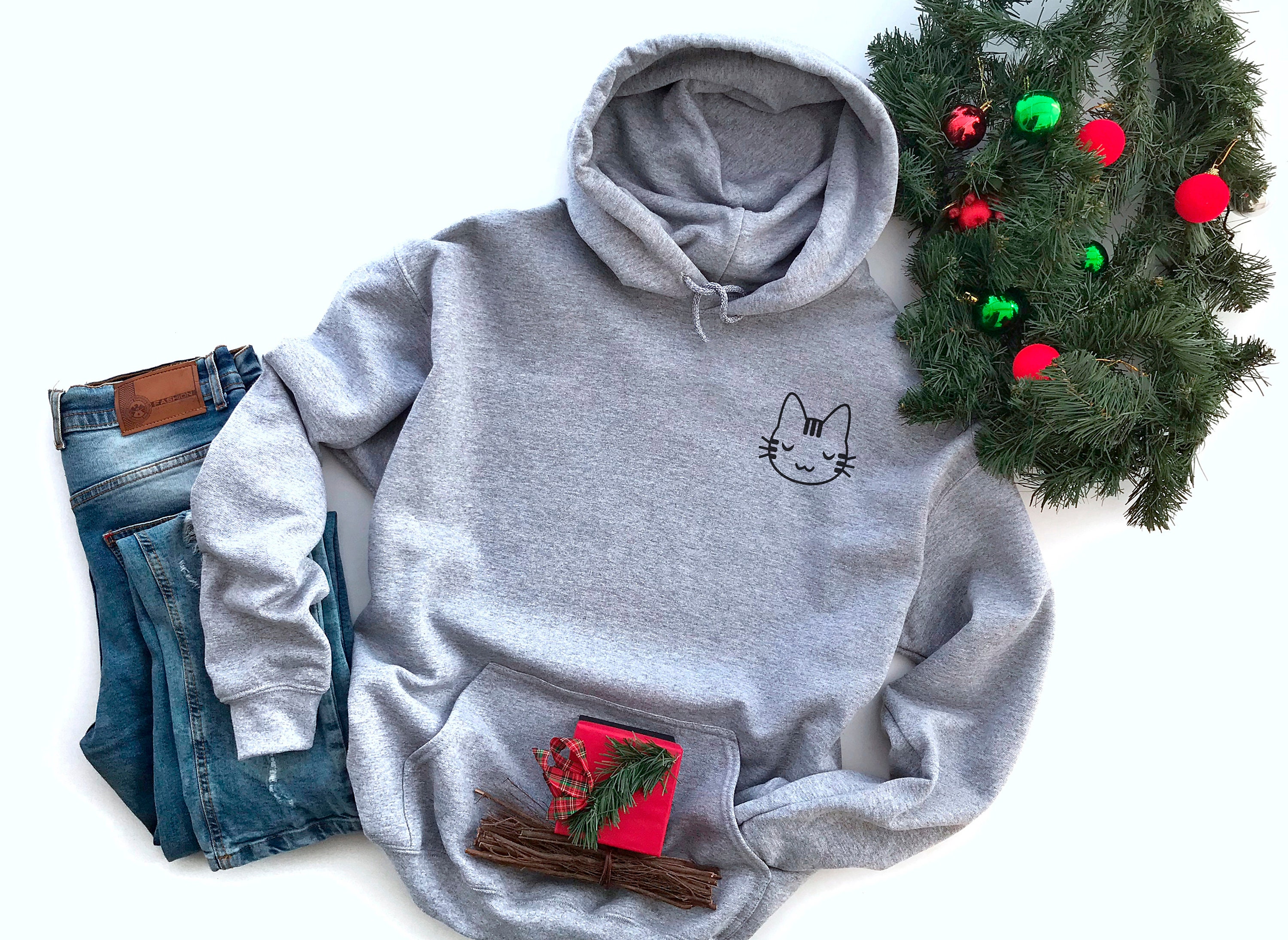 Cute cat hoodies for women's pullover sweater jumper cat | Etsy