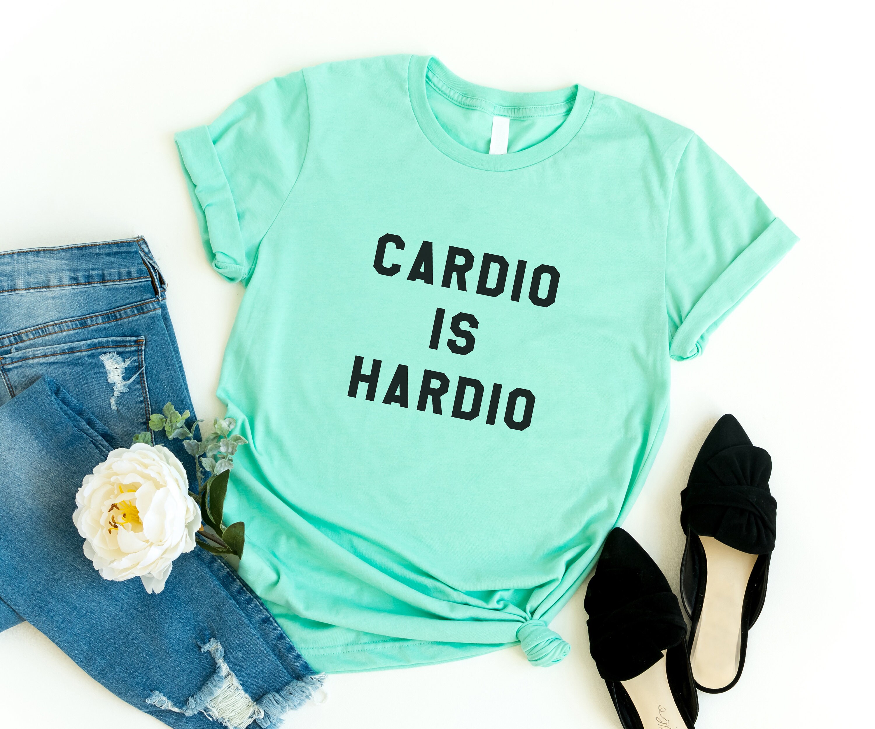 Cardio is Hardio T Shirt Workout Funny Gym Shirt Clothing Work | Etsy