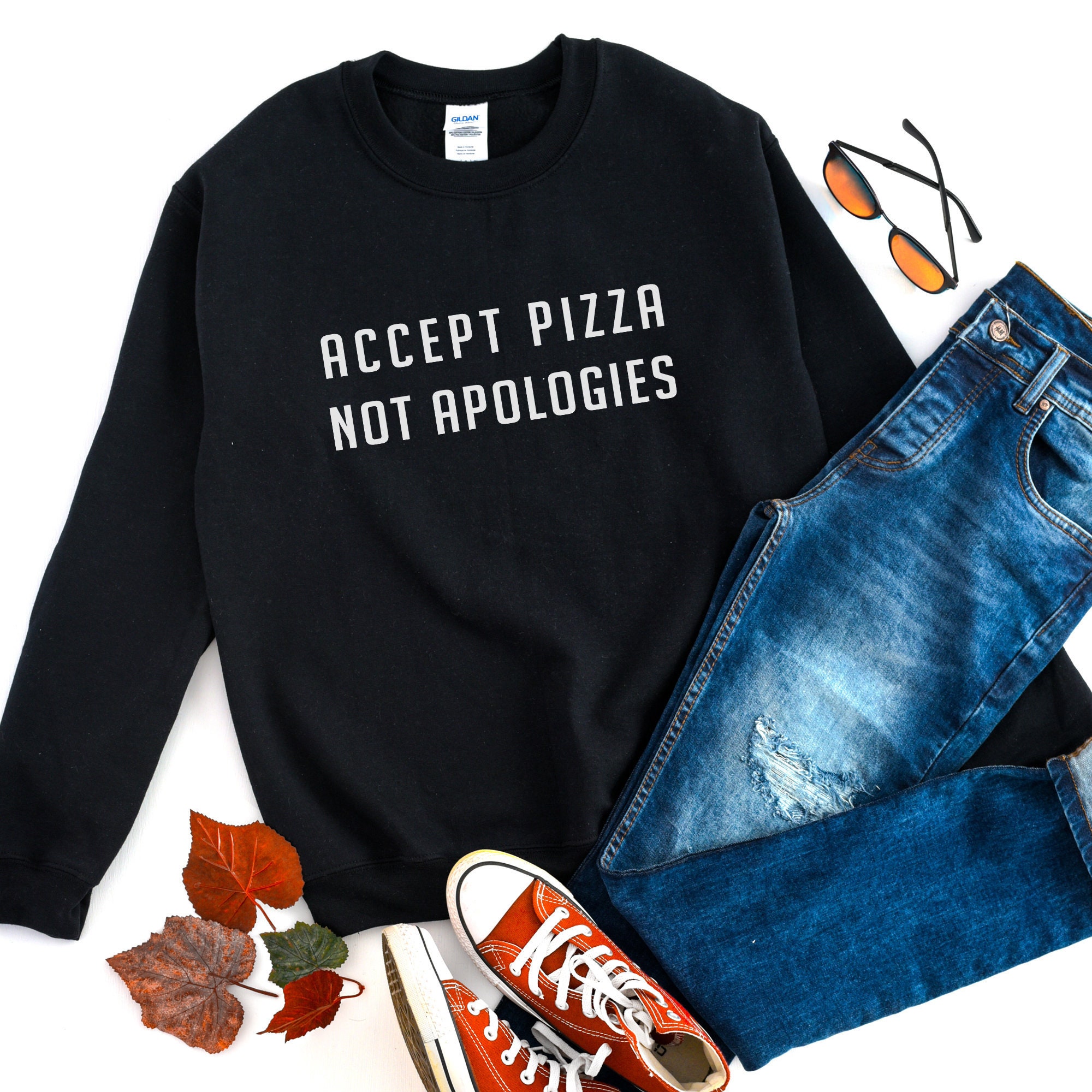 Accepting Pizza Not Apologies Cute Sweatshirt Women's | Etsy