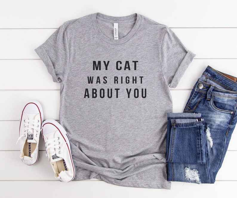 Funny Cat Tshirt for Women Graphic Tee Men Cat Lover Shirt | Etsy