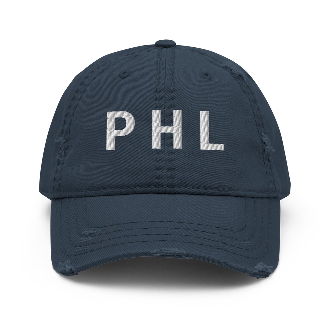 Philadelphia PHL Airport Code Distressed Hat for Men's Embroidered ...