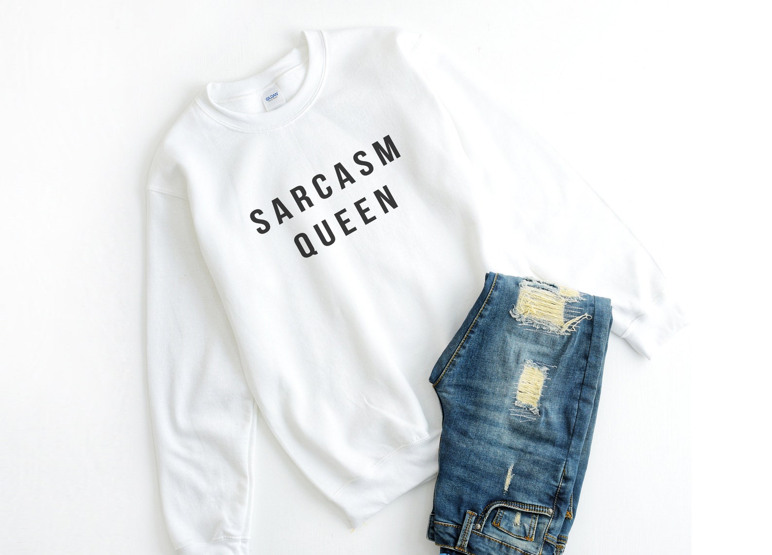 Sarcasm queen funny shirts for women's sweatshirt with | Etsy