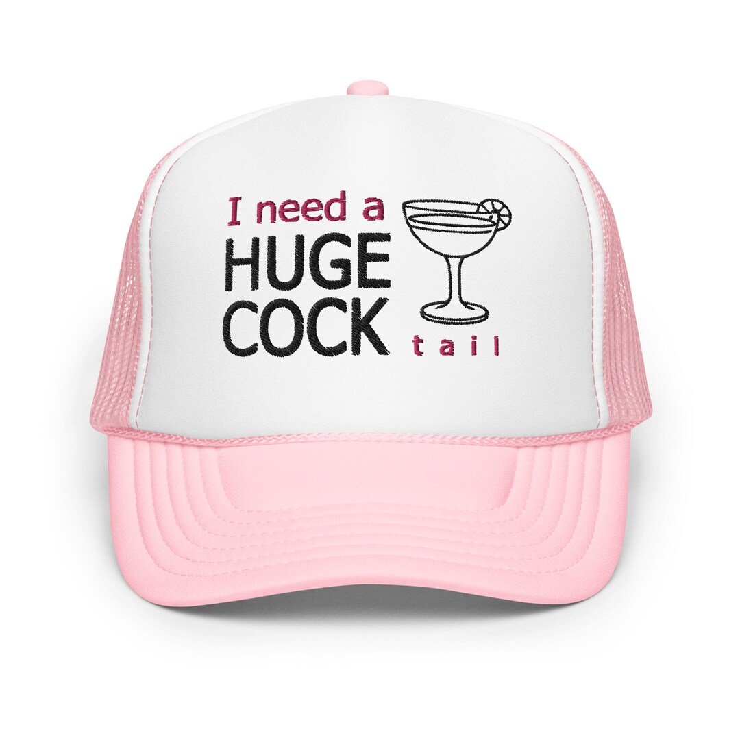 I Need a Huge Cocktail Funny Trucker Hat Women Inappropriate Adult ...