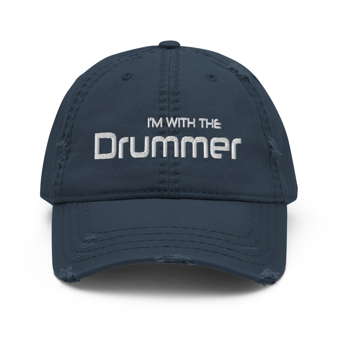 I'm With the Drummer Distressed Baseball Cap for Women's Embroidered ...