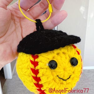 Crochet Yarn Baseball, Ornament, Stocking Stuffer, T-ball Charm, Sport ...