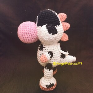 Yarn Moo Moo Yoshi,crochet Cow Yoshi Amigurumi, Wii U Yoshi's Woolly ...