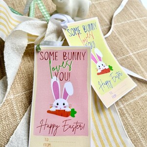 Easter Gift Tag, Some Bunny Loves You, Easter Basket, Printable, Gift ...