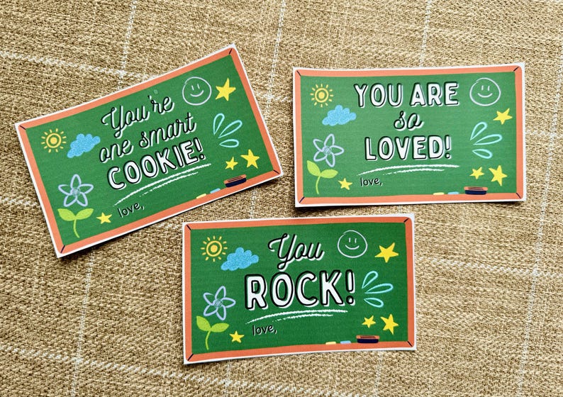 Lunchbox Notes, Back to School, Printable, Love Notes, Notebook ...