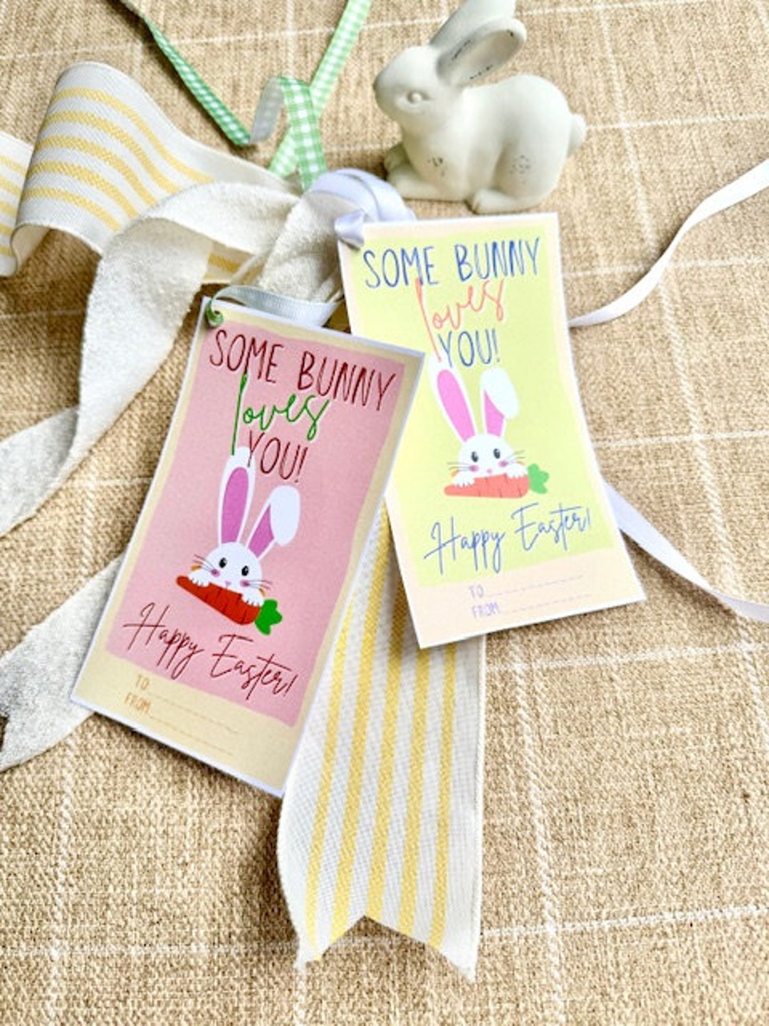 Easter Gift Tag, Some Bunny Loves You, Easter Basket, Printable, Gift ...