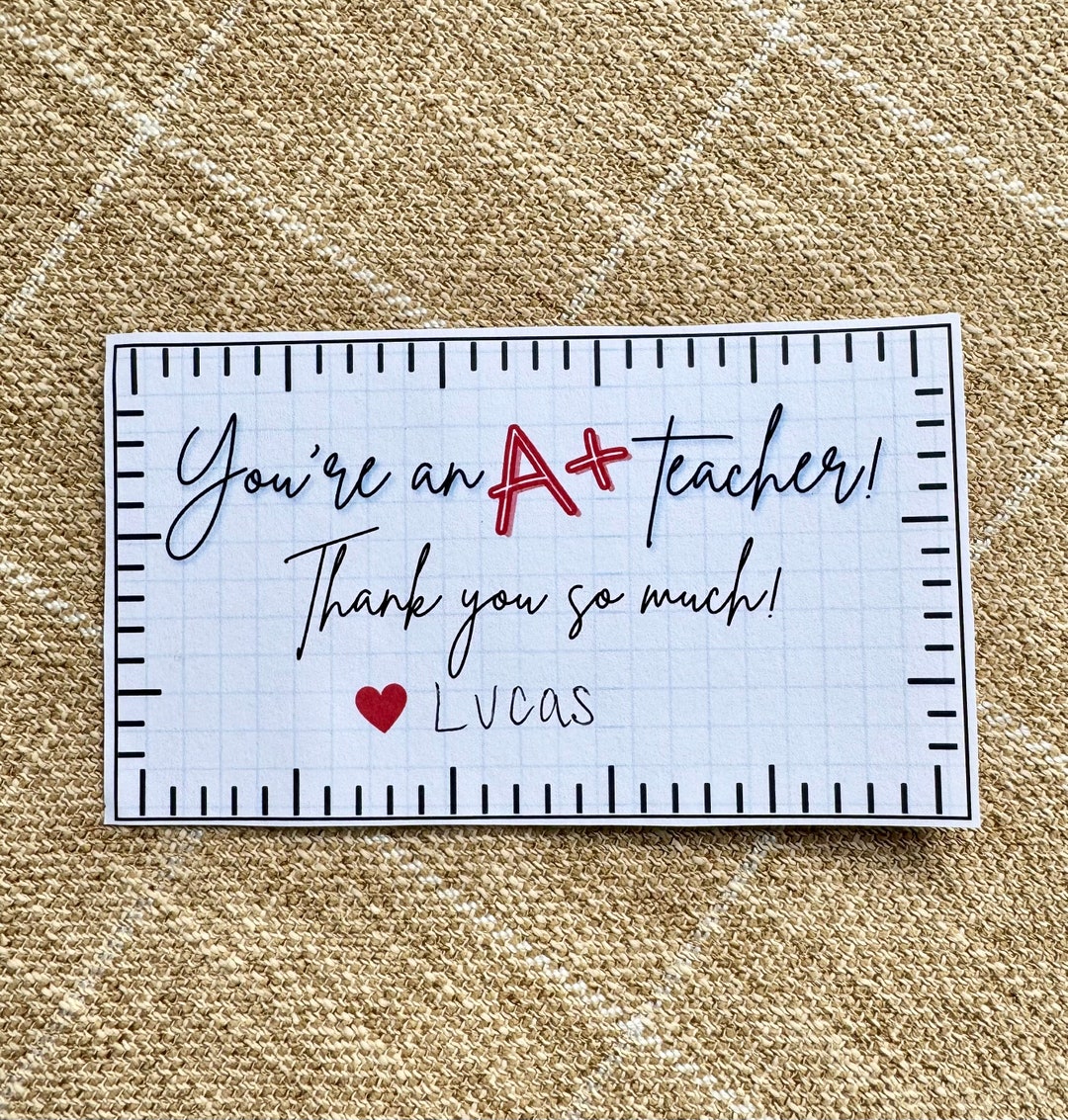 A+ Teacher Tag, Teacher Appreciation Gift, Gift Tags, Printable Tags ...