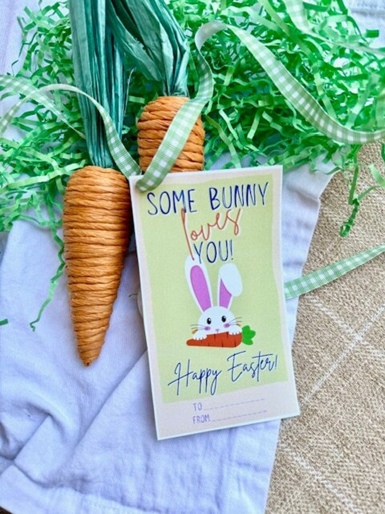 Easter Gift Tag, Some Bunny Loves You, Easter Basket, Printable, Gift ...