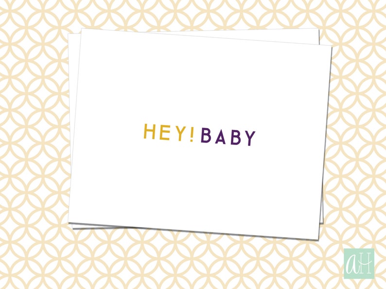 Printable Hey Baby Stationery: Instant Download as Flat and Folded ...