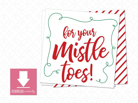 Printable For Your MISTLE TOES Sock Gift Tags Nail Polish | Etsy