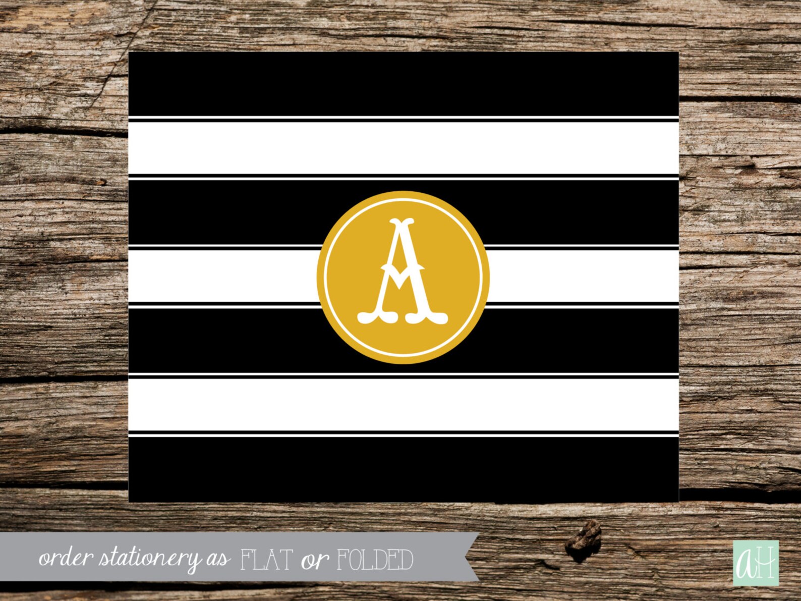 Printable Flat or Folded Striped Stationery: Personalized With Your ...