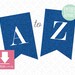 Printable Pennant Banner That Includes Entire Alphabet: Blue Glitter ...