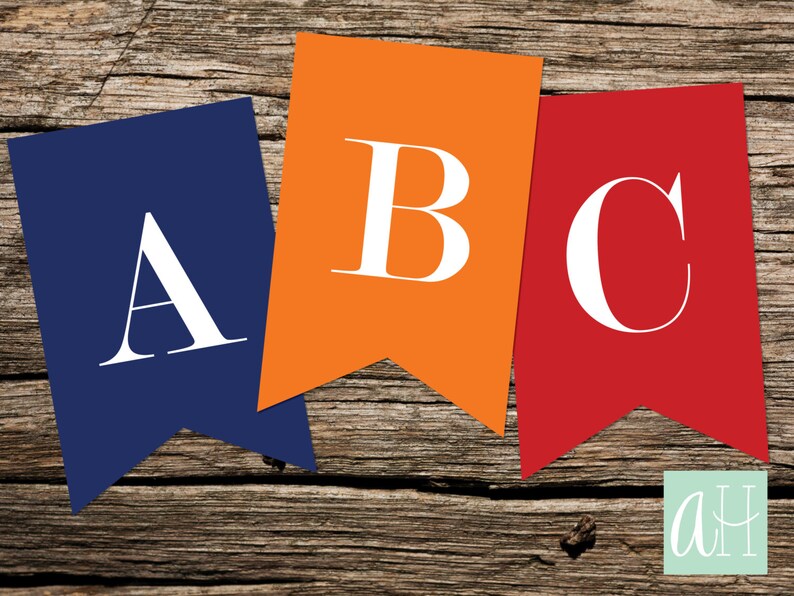 Printable Pennant Banner that includes entire alphabet: | Etsy