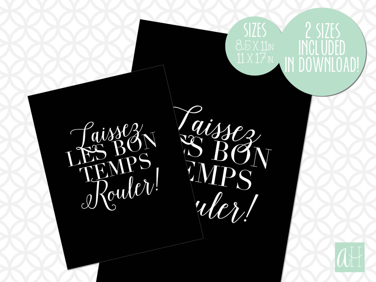 Printable Laissez Les Bon Temps Rouler Sign black and White: - Etsy
