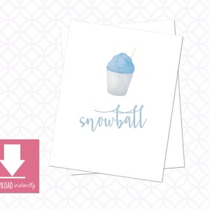 Printable Snowballs Sign, 11in X 17in AND 11in X 14in: Instant Download ...