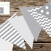 Printable Assorted Pennant Flag Banner: Gray (instant Digital Download ...