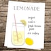 Printable Freshly Squeezed Lemonade Recipe Sign: Instant Download as an ...