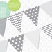 Printable Assorted Pennant Flag Banner: Gray (instant Digital Download ...
