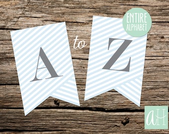 Printable Pennant Banner That Includes Entire Alphabet: Light | Etsy