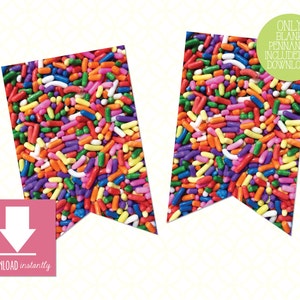 Printable Pennant Banner COLORFUL SPRINKLES, Blank Pennants: Instant ...