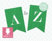 Printable Pennant Banner That Includes Entire Alphabet: Green - Etsy