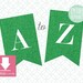 Printable Pennant Banner That Includes Entire Alphabet: Green Glitter ...