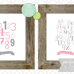 Printable Alphabet Sign With Child's Name Included (script Letters) - Etsy