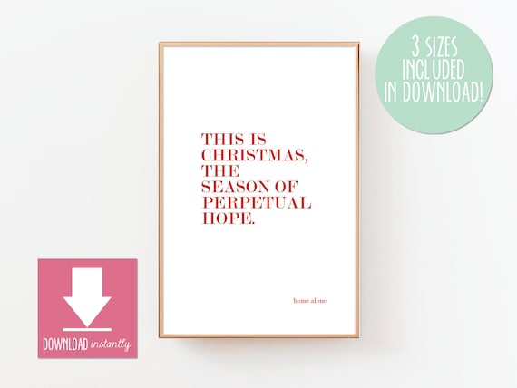 Printable Home Alone Quote: Instant Download 8.5in X 11in | Etsy