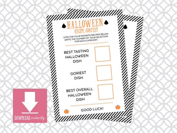 HALLOWEEN Voting Ballot Card for Halloween Party Bake Off: - Etsy