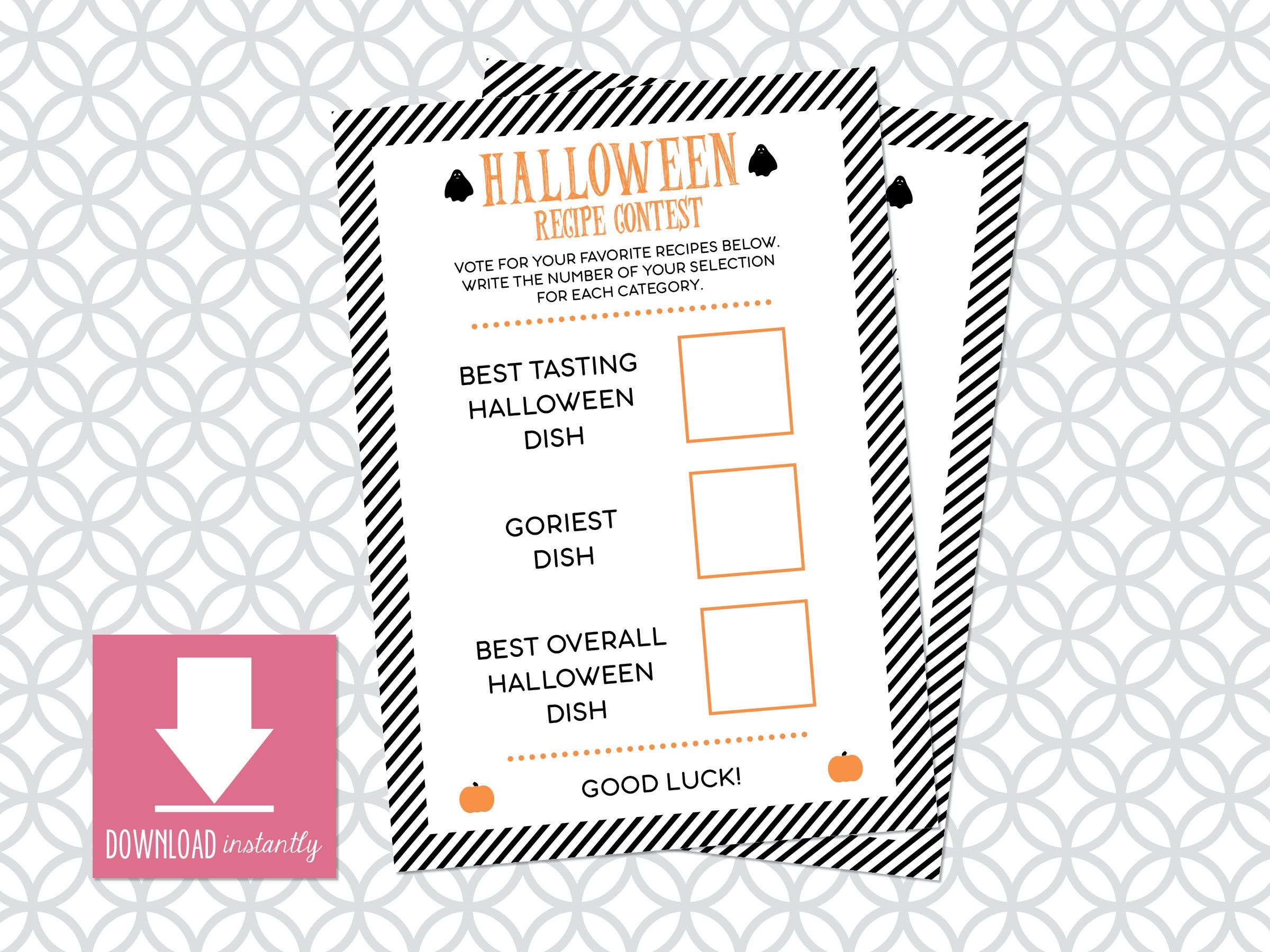 HALLOWEEN Voting Ballot Card for Halloween Party, Bake Off: Instant ...